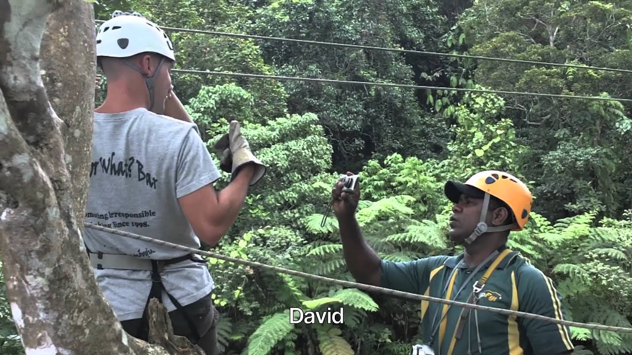 Zip-line in Fiji - YouTube