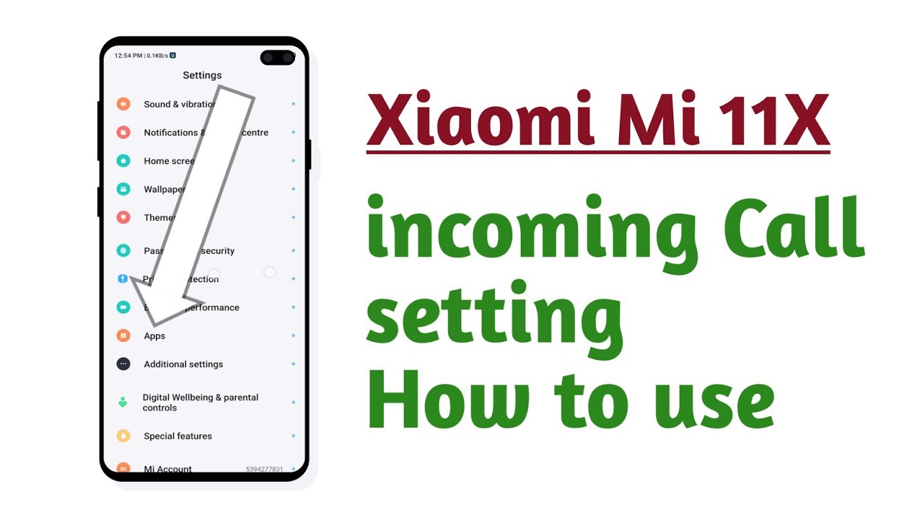 Xiaomi Mi 11X , incoming Call setting How to use - YouTube