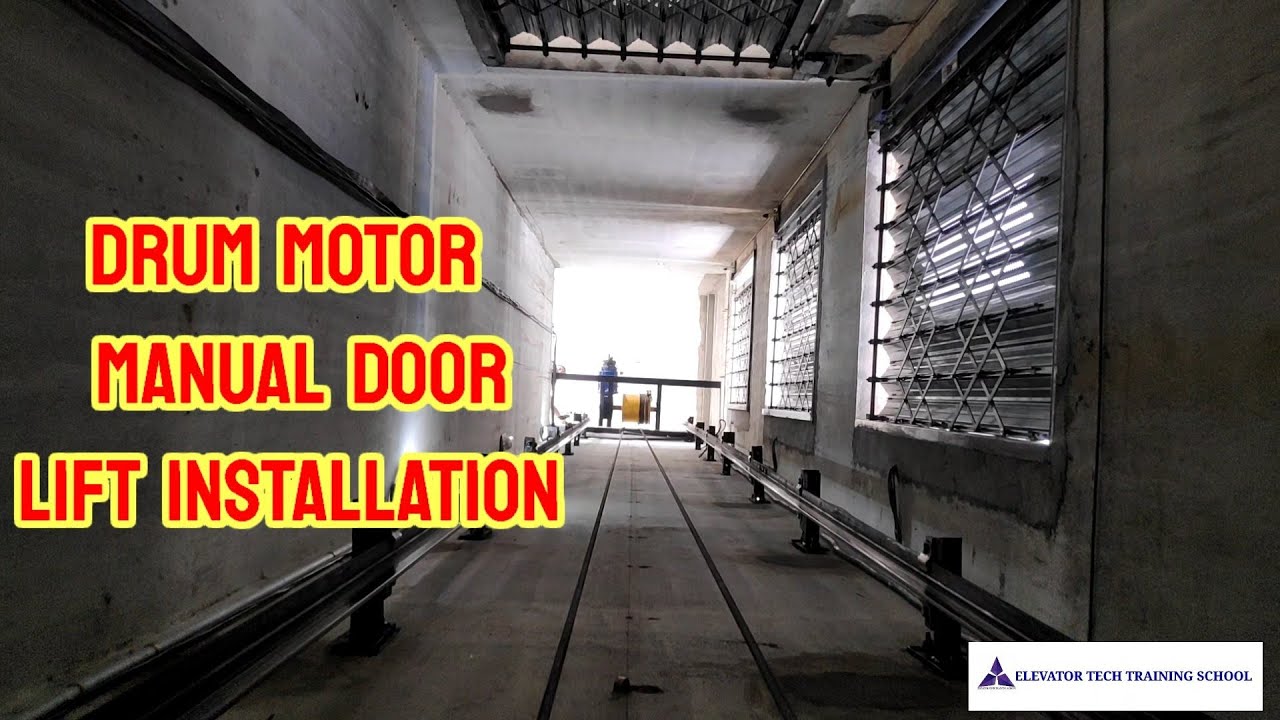 DRUM MOTOR MANUAL DOOR #ELEVATOR_INSTALLATION_Completed. - YouTube