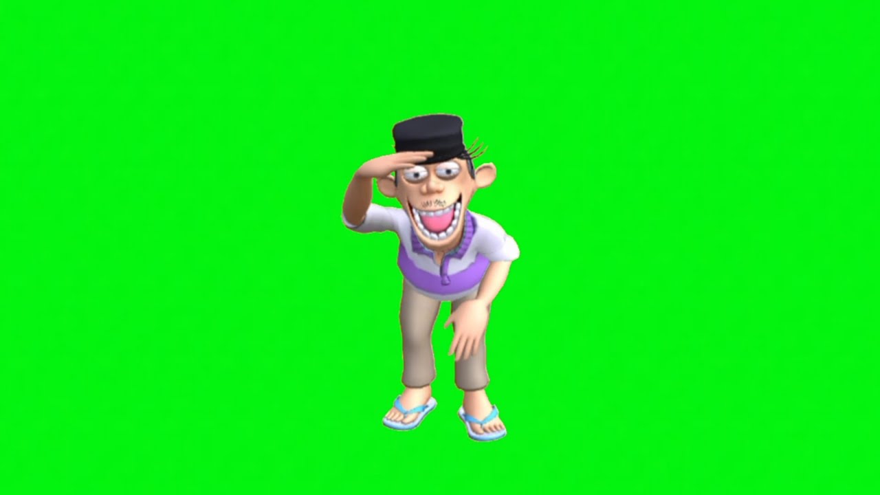 Cartoon character green screen Animation | Running And Idle Different ...