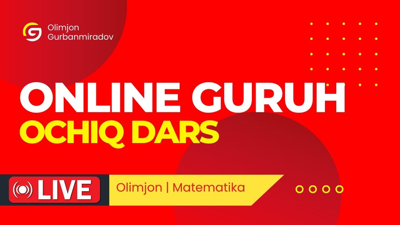 online guruh uchun ochiq dars - YouTube
