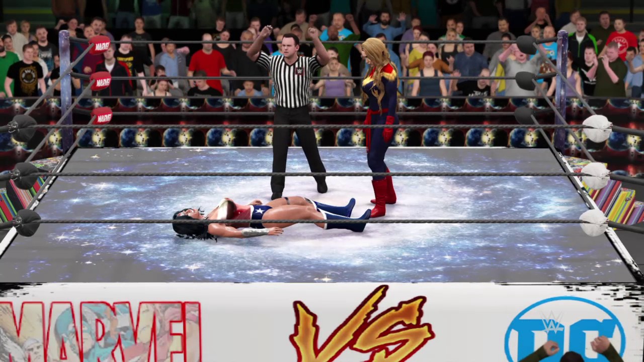 WWE 2K17 Captain Marvel vs. Wonder Woman - Last Man Standing - YouTube