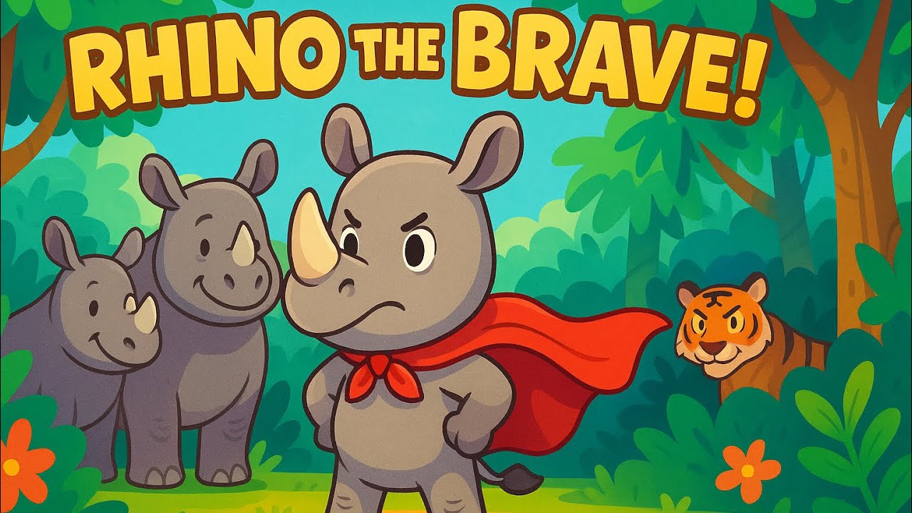 Brave Rhino Rhyme for Kids | Jungle Adventure Song - YouTube