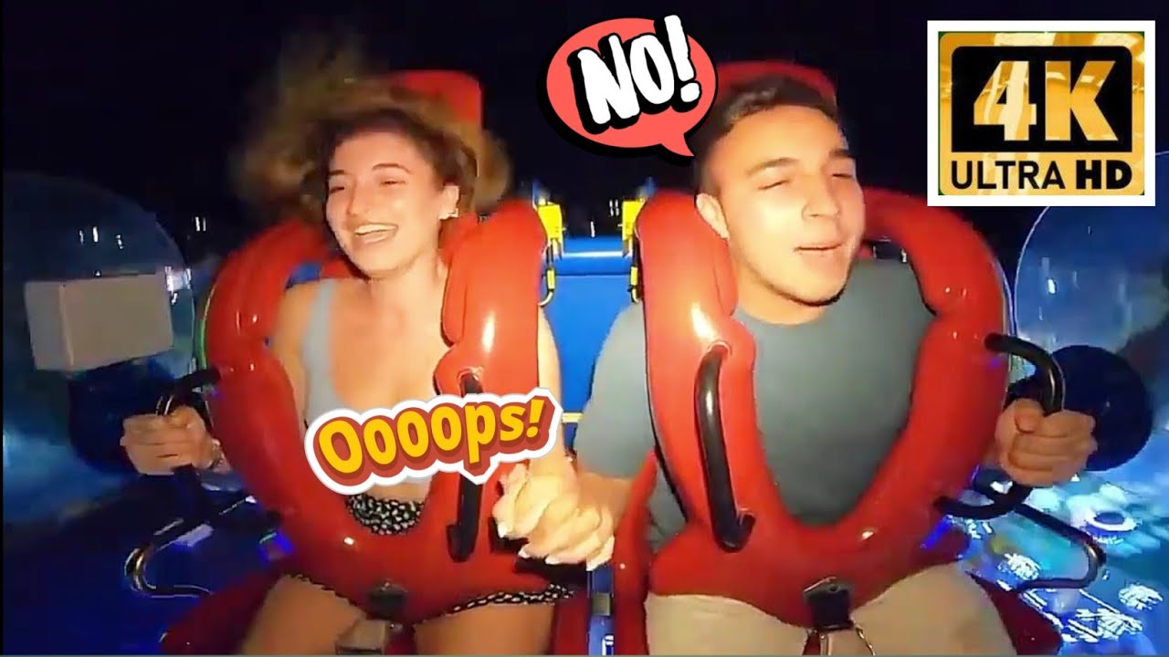 slingshot ride girl reaction on amusement park 🥰 Part 137 #reaction # ...