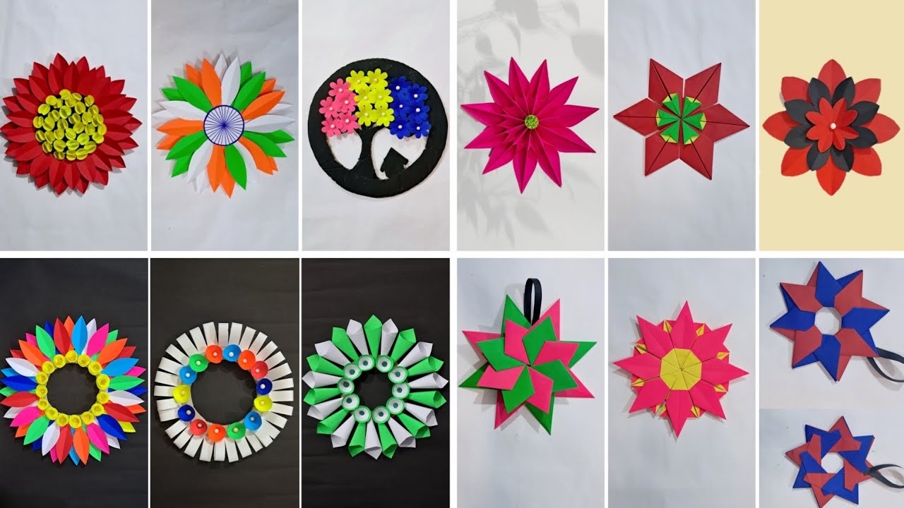 12 unique beautiful papercraft flower | multi design homedecor craft ...