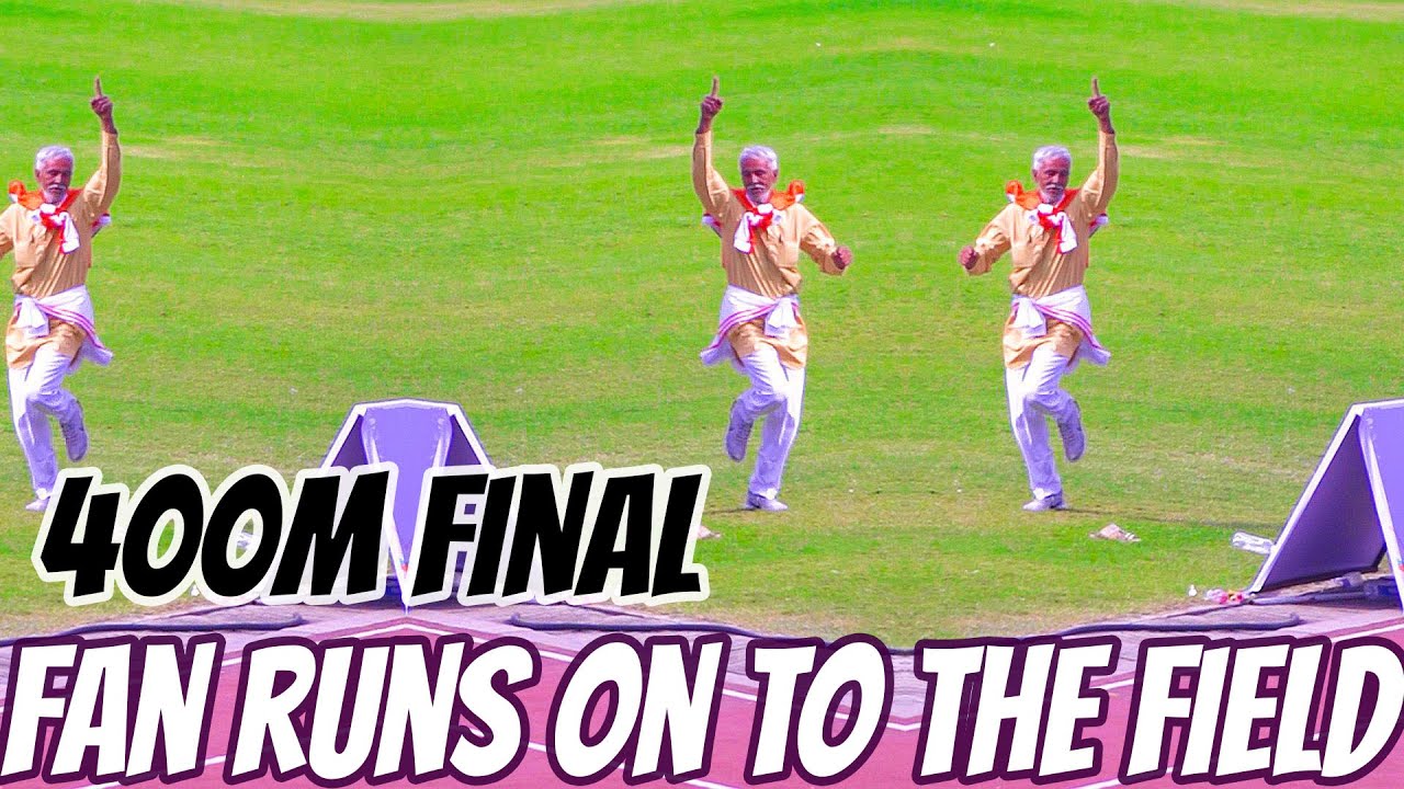 Fan runs || along with his favorite || 400m final || masters Athletics ...
