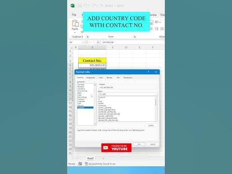 Add Country Code In 5 Seconds #exceltips #excel #exceltricks - YouTube