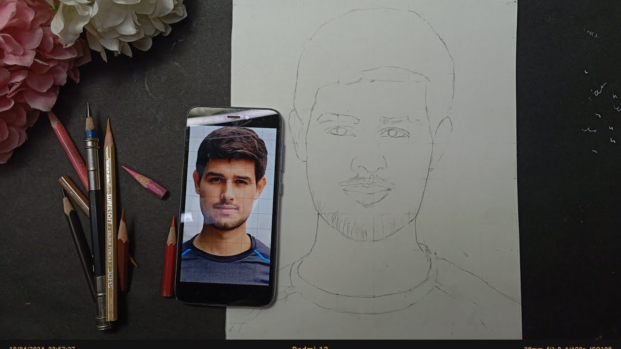 How To Draw Portrait For Beginners || Dhruv Rathee Drawing (Outline ...