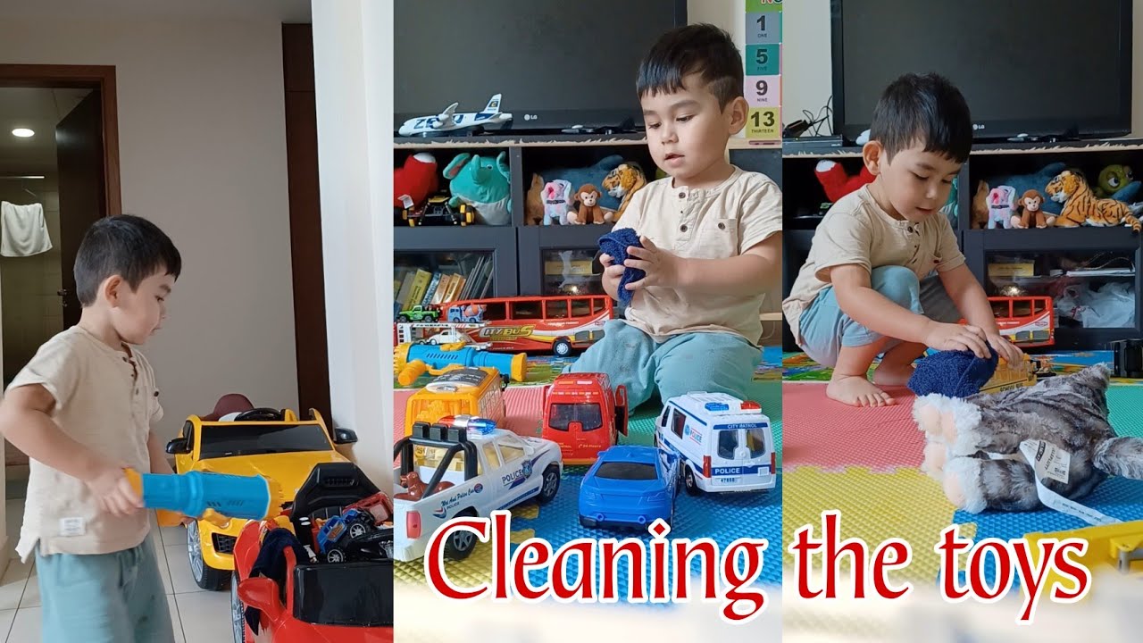 How to clean the toys? Do this! My 2 years old son is cleaning his toys ...