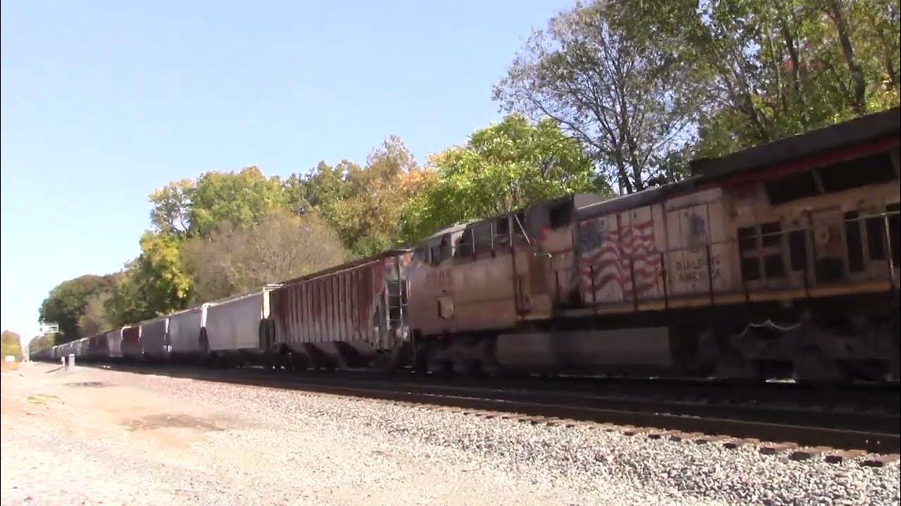 UNION PACIFIC UP GE AC45CCTE Southbound Grain Train on the Norfolk Southern Line - YouTube