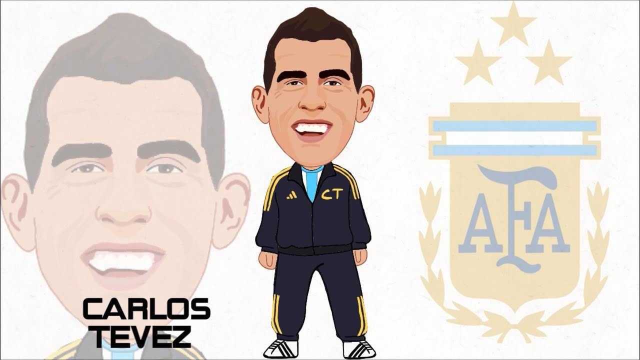 How to draw Carlos Teves - Football Toon's - YouTube