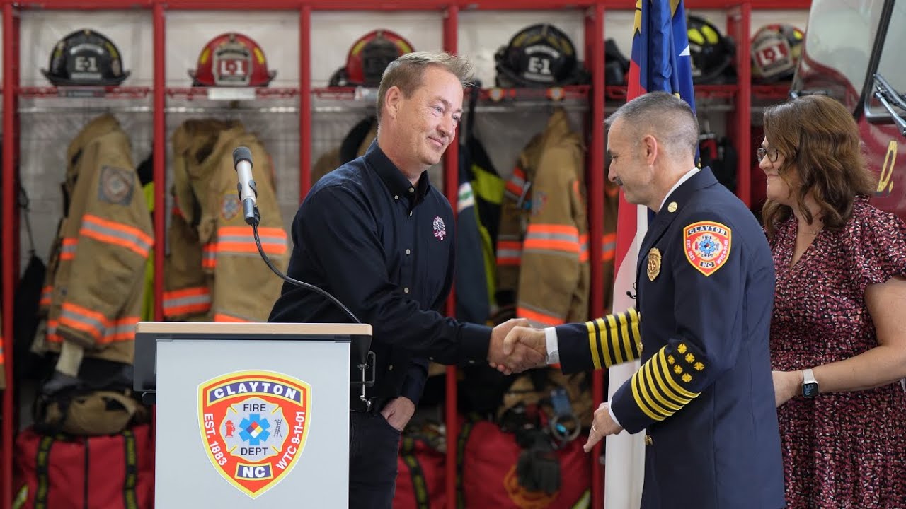 Clayton Fire Chief David Ranes Swearing In Ceremony - YouTube