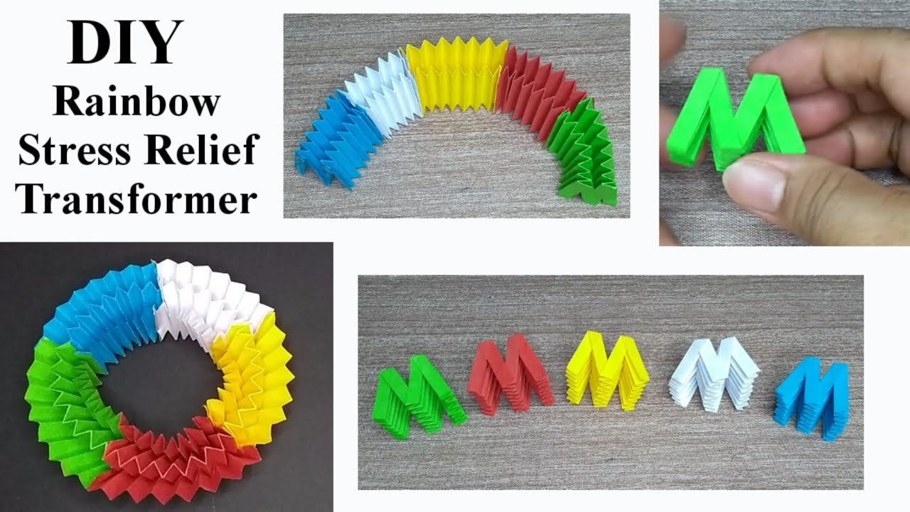 DIY Origami - Paper Craft | Anti Stress Rainbow Transformer | De-stress ...