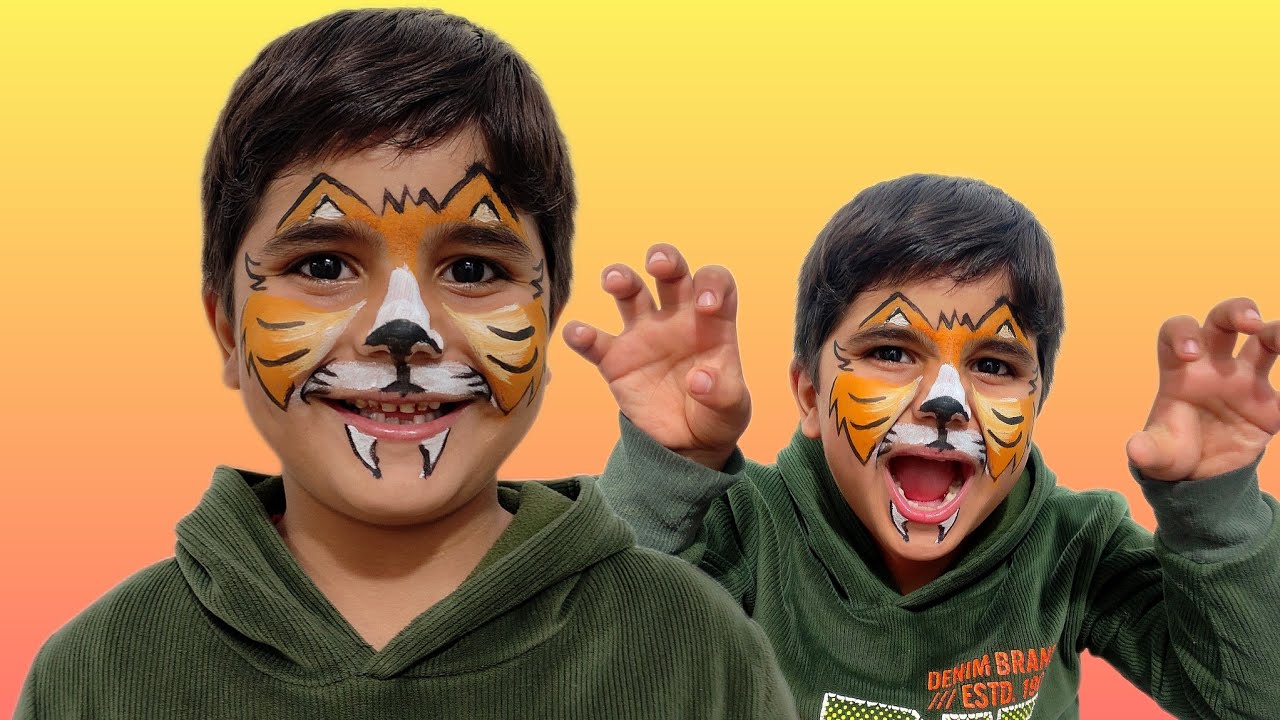 Tiger Face Painting Tutorial | Easy Make up - YouTube