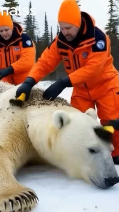 A touching story between a POLAR BEAR infected with PARASITIC BARNACLES and its rescue medical ...