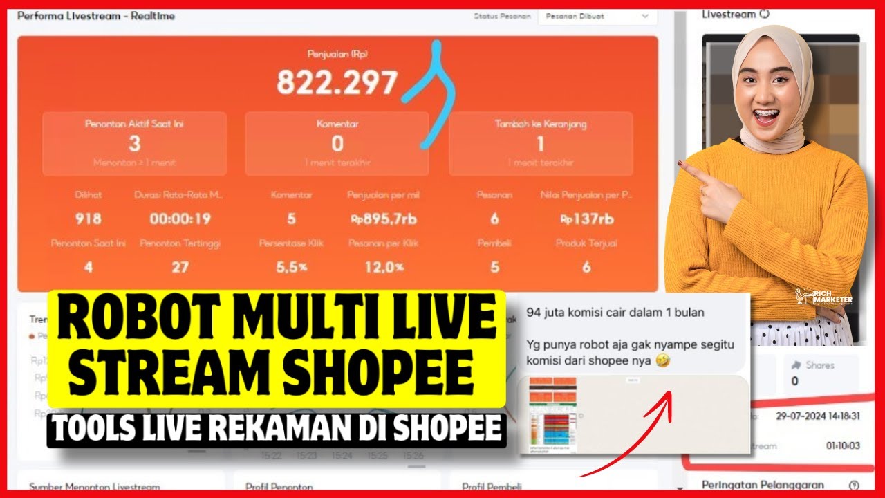 Tools Live Rekaman di Shopee Robot Multi Live Stream Shopee Shopie Live ...