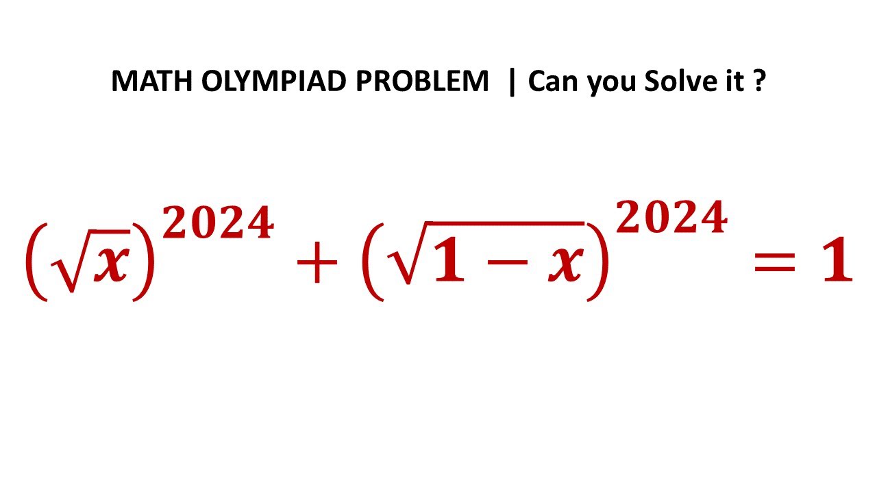 Junior math olympiad problem on higher powers || Algebra Problem - YouTube