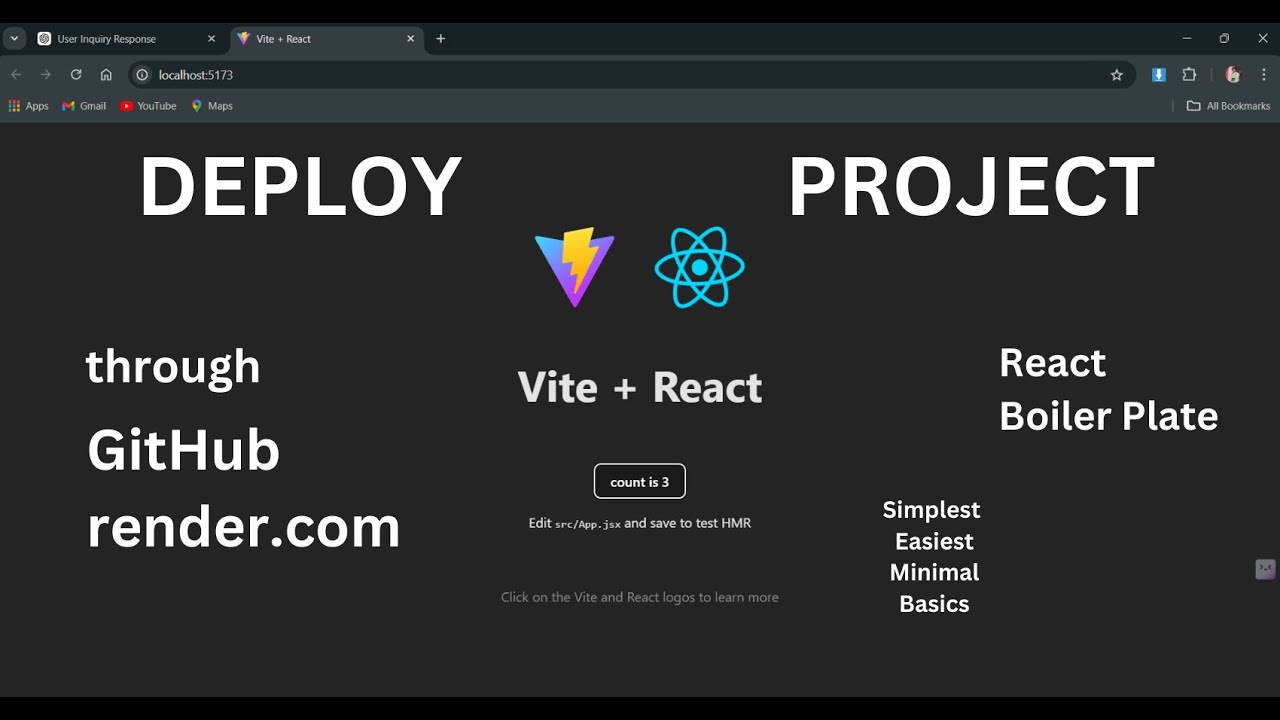 Simplest Way To Create And Deploy A React App With Vite Git In Hindi And English