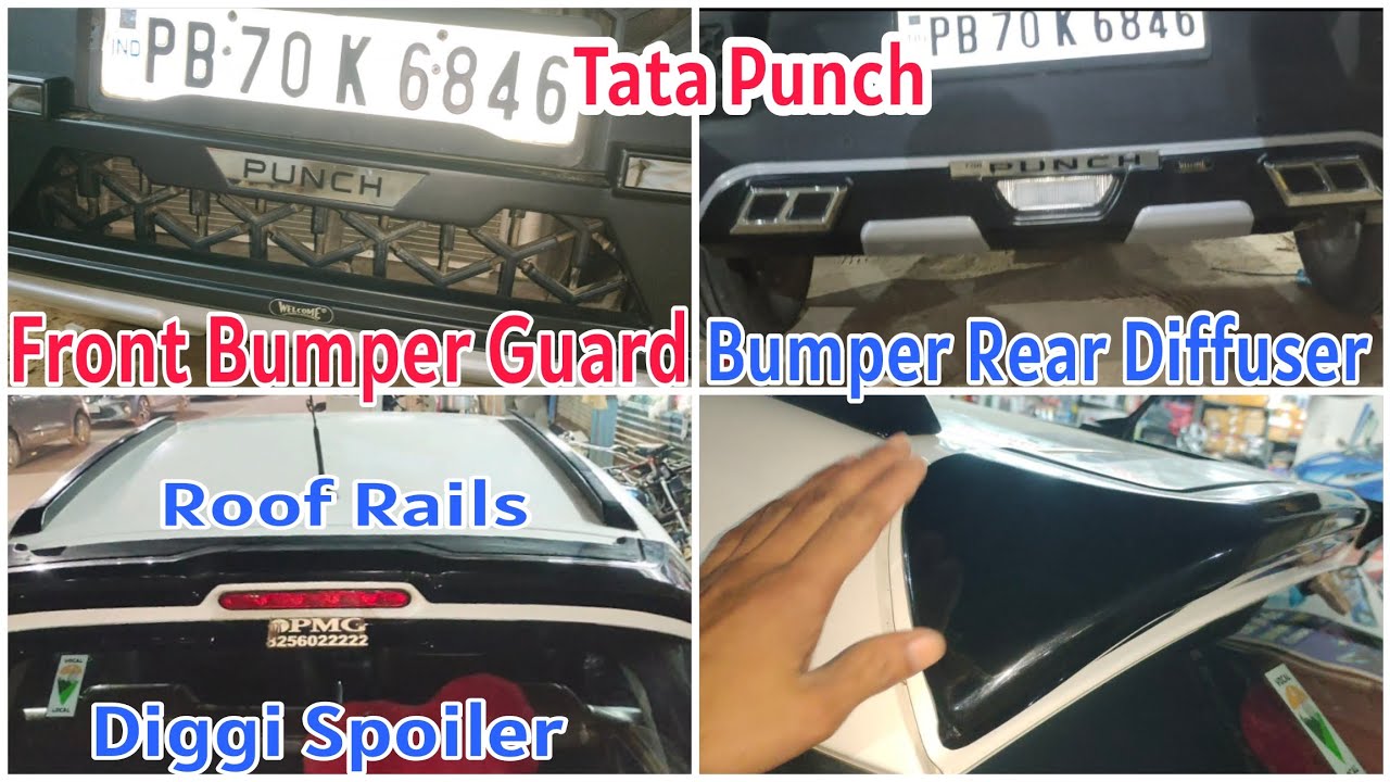 how to Punch Car Front Bumper Guard Rear Diffuser Roof Rails Diggi ...