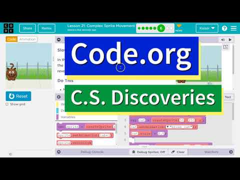 Code.org Lesson 22.5 B Complex Sprite Movement | Answer Tutorial | Slow ...