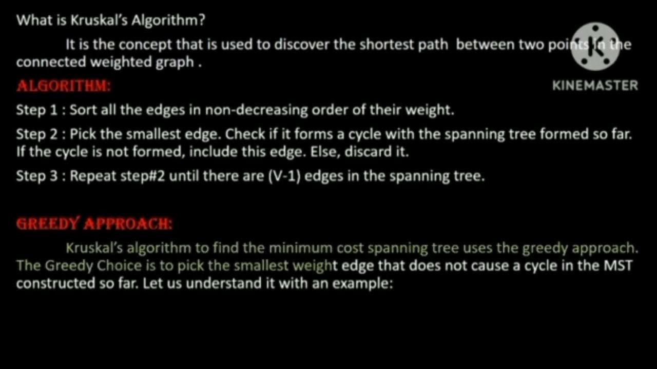 kruskals algorithm - YouTube