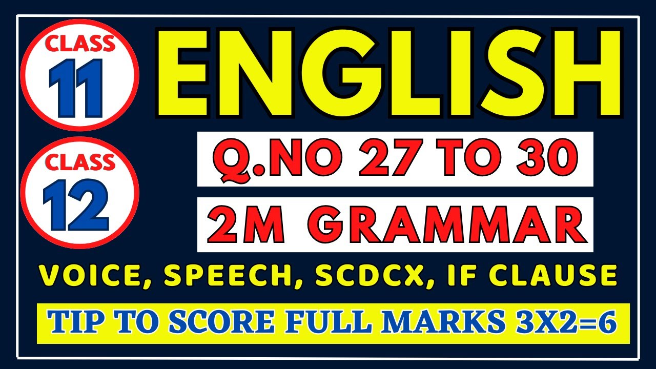 12th & 11th English Important Questions | 2 Mark Grammar | Q.No. 27 to ...