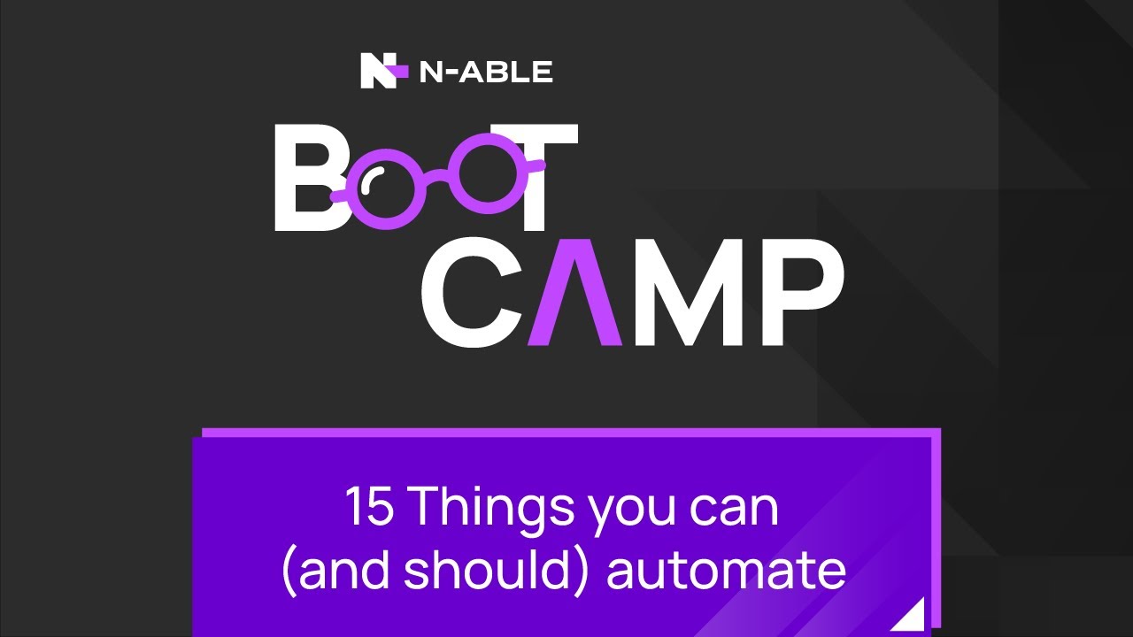 15 Things you can (and should) automate Boot Camp - YouTube