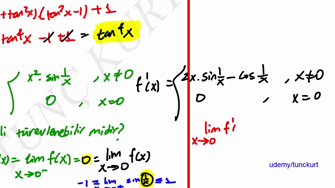 Trigonometrik Türev-Örnekler 3-18 - YouTube