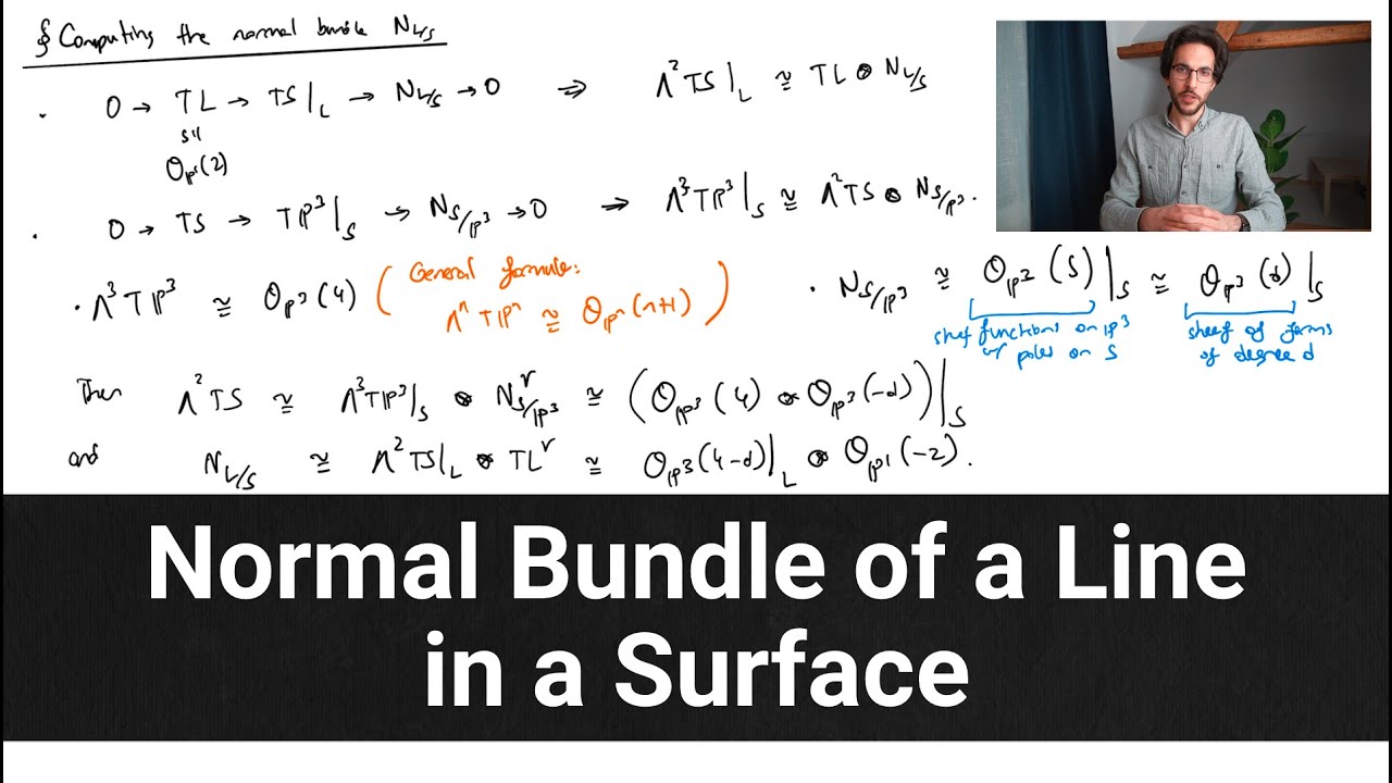 Normal bundle of a line in a surface --- CAG L10.3 - YouTube