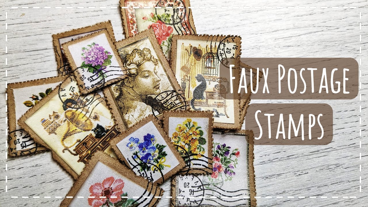 Let's Make Faux Postage Stamps | Junk Journals Ephemera - YouTube