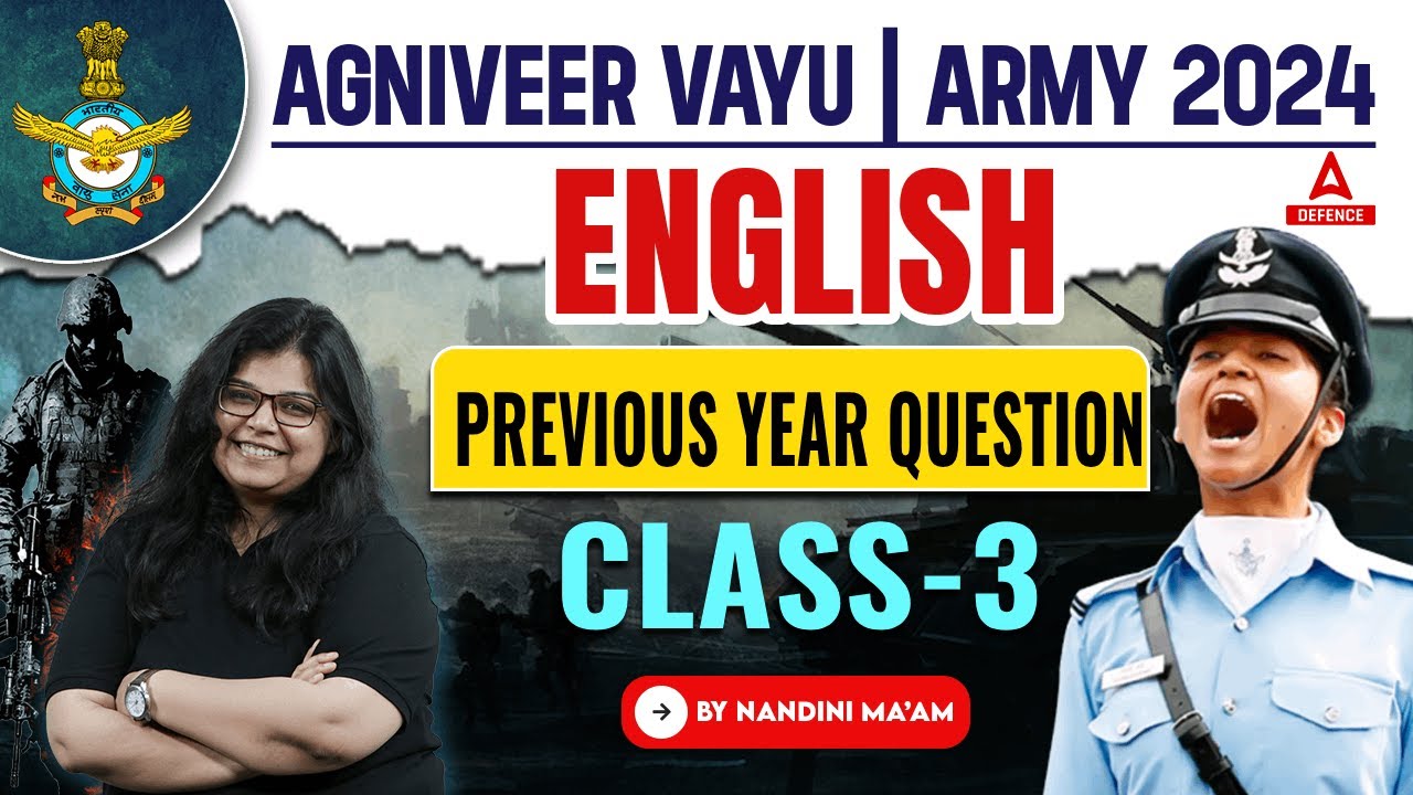 Agniveer Vayu/Army 2024 | English - Previous Year Question ( Class - 3 ...