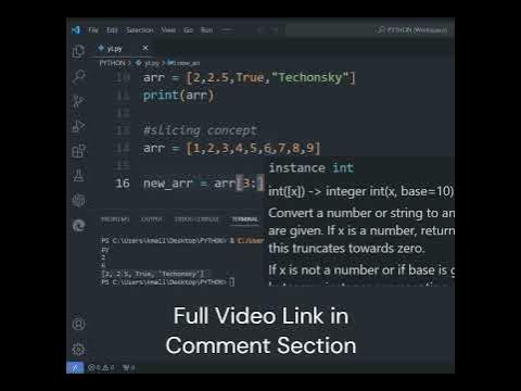 ARRAY CONCEPTS 🔥🔥 |||| PYTHON - YouTube
