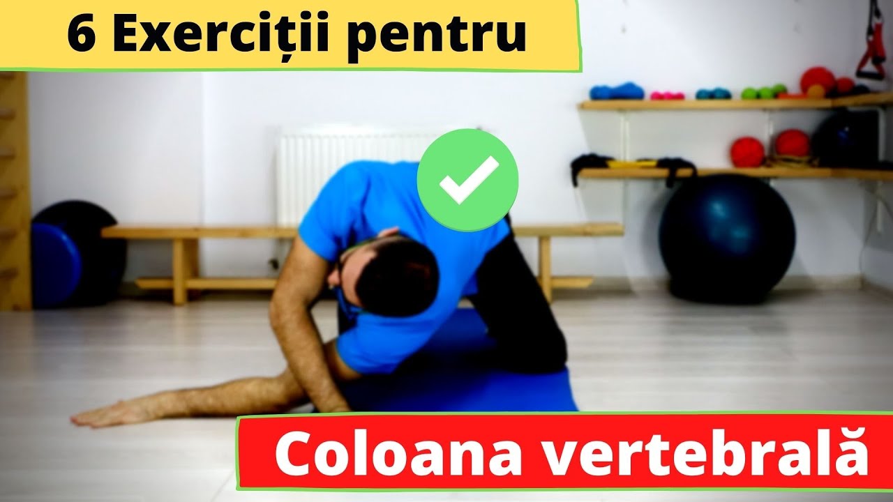6 exerciții de kinetoterapie pentru coloana vertebrală lombară. Ședința ...