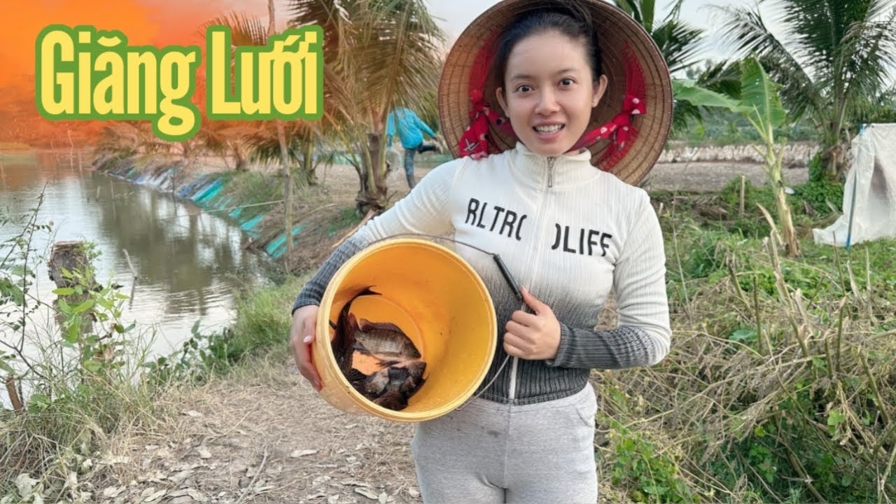 Cô Gái Quê Cùng Ba ra ao bỏ hoang giăng lưới và cái kết - YouTube