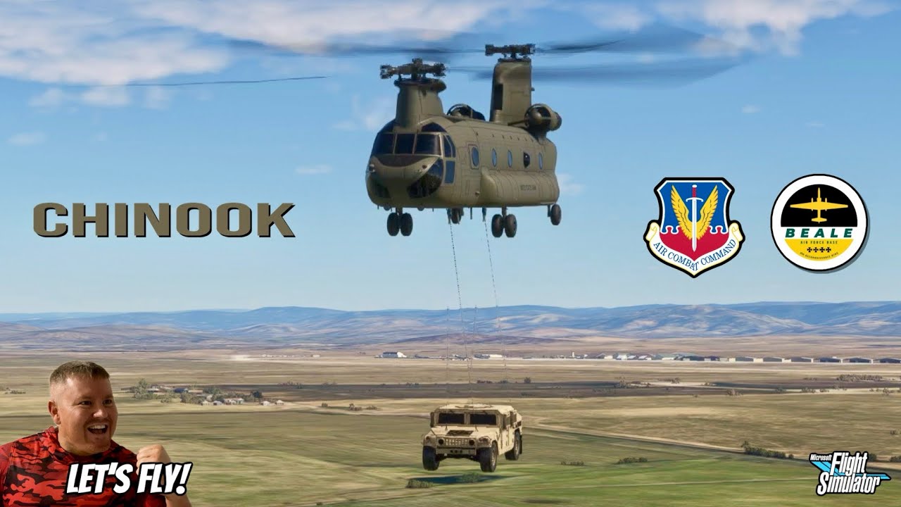 CH47D Chinook Transports Humvee From Beale AFB to Travis AFB! Microsoft ...