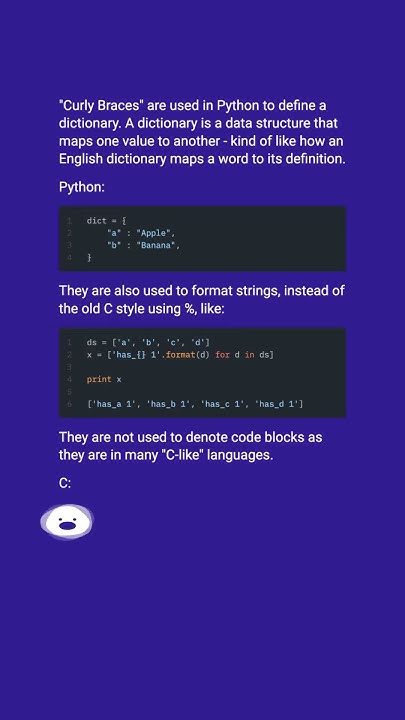 What is the meaning of curly braces? #shorts - YouTube