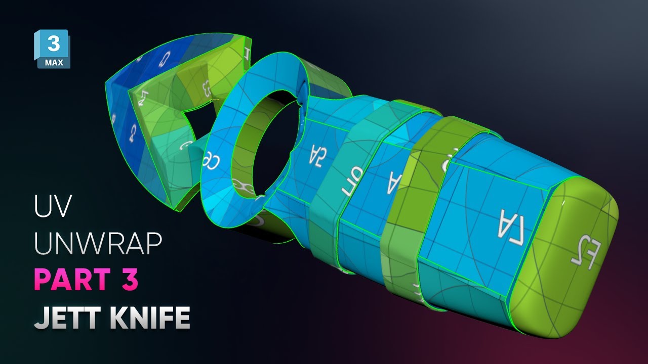 3D Jett Knife UV Unwrapping - 3dsmax - part 3 - YouTube