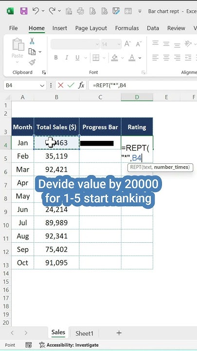 Create dynamic bar chart with data rating in excel #exceltips #exceltutorial #trending - YouTube