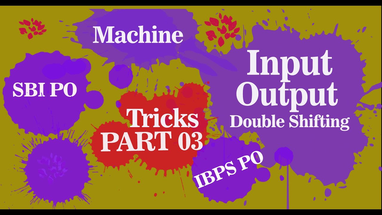machine input output reasoning for Bank PO solve in one line/ double ...