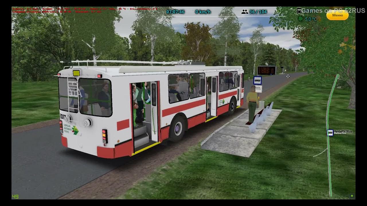 🚌OMSI 2 (Bus Company Simulator) Map Liepaja Route 13 Trolleybus ZiU 682G (018) (2008y.) - YouTube