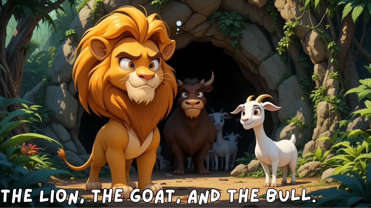 The Lion, the Goat, and the Bull. Aesop's Fables - 11 #aianimation # ...