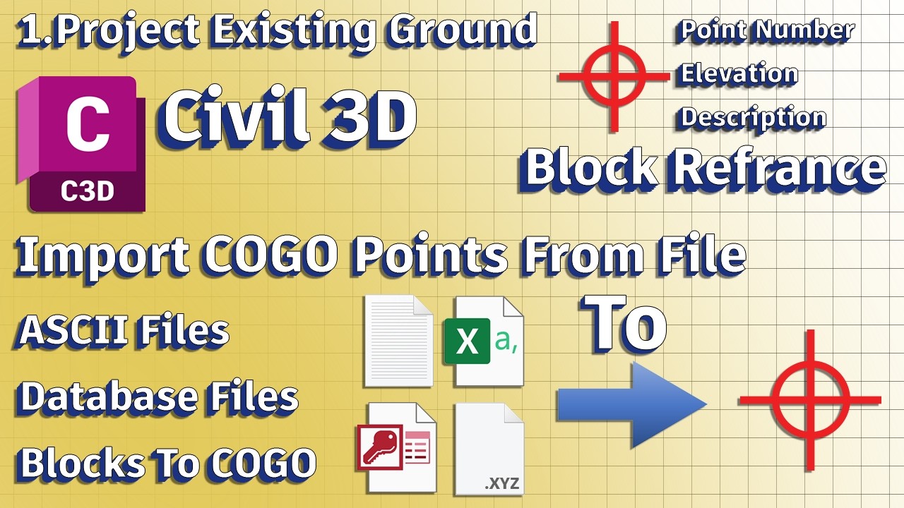 Civil 3D 2024 Course Project Existing Ground Pt 2 #3 Import COGO Points ...