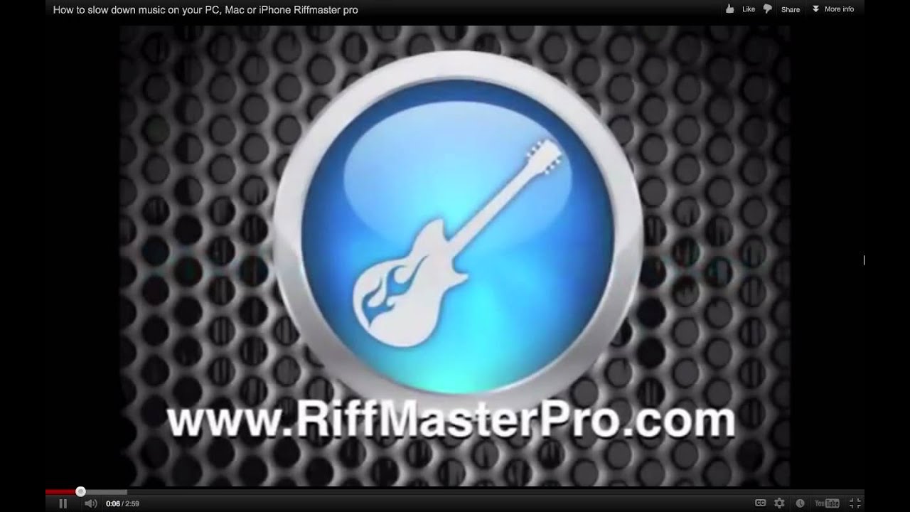 Riff Master Pro - Slow your music without changing pitch - YouTube