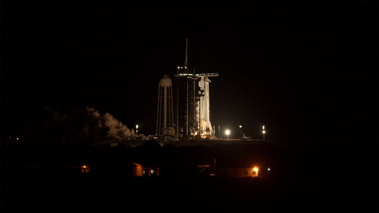 Falcon 9 test fired ahead of Crew Dragon launch - YouTube