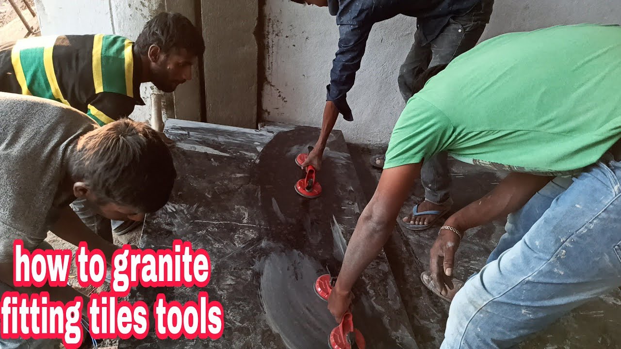 how to granite fitting tiles and granite tools fitting - YouTube