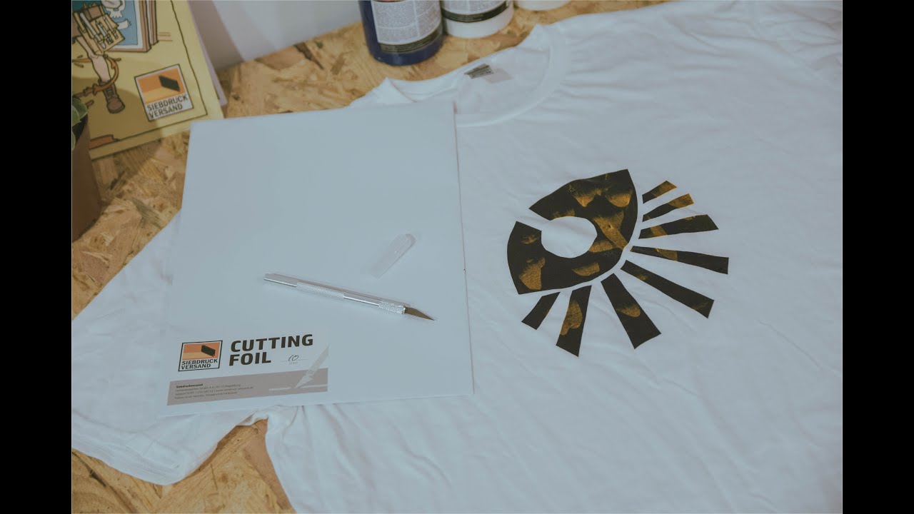 Screen Printing Using Hand-Cut Stencil - YouTube