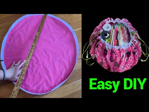How To Sew A Cute Simple Drawstring Bag/Easy DIY Drawstring Bag Sewing ...