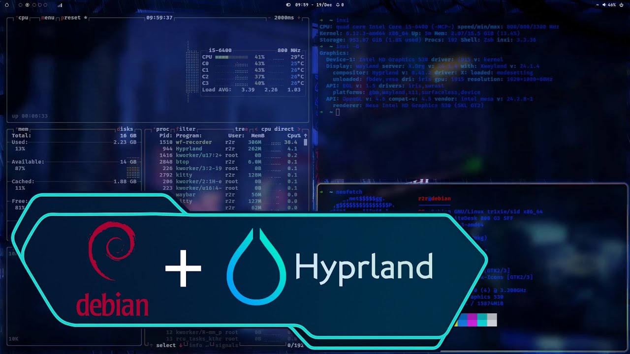 Debian with Hyprland. Installation | No talk - YouTube