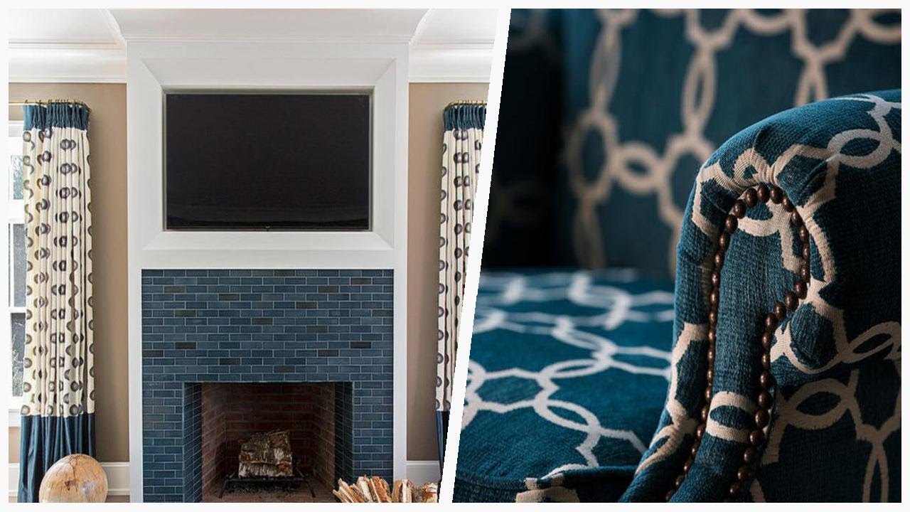 75 Turquoise Family Room With A Tile Fireplace Design Ideas You'll Love ...