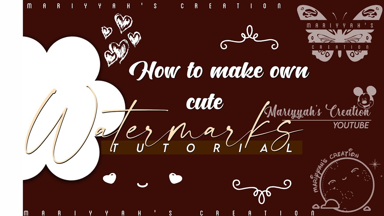 How To Make Own Cute Watermark•3 easy cute watermark ideas•Watermark ...